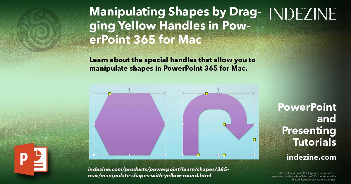 Manipulating Shapes by Dragging Yellow Handles in PowerPoint 365 for Mac