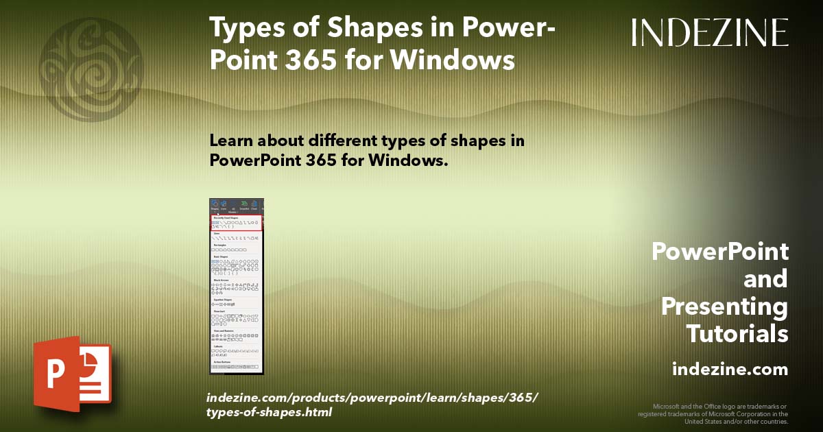 Types of Shapes in PowerPoint 365 for Windows