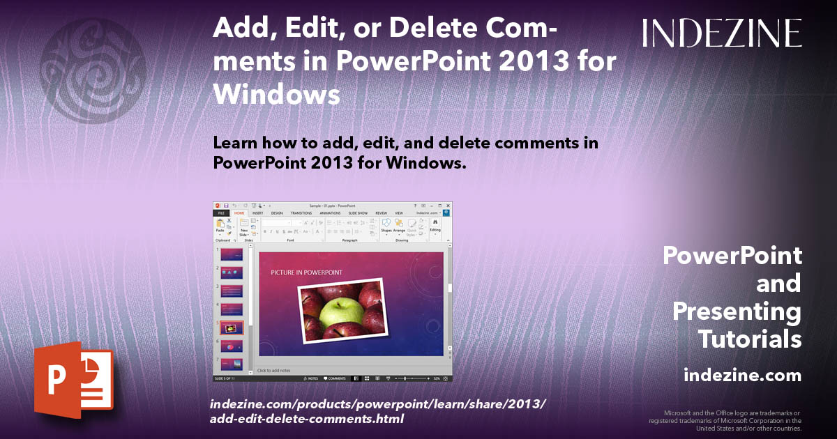 Add Edit Or Delete Comments In Powerpoint 2013 For Windows