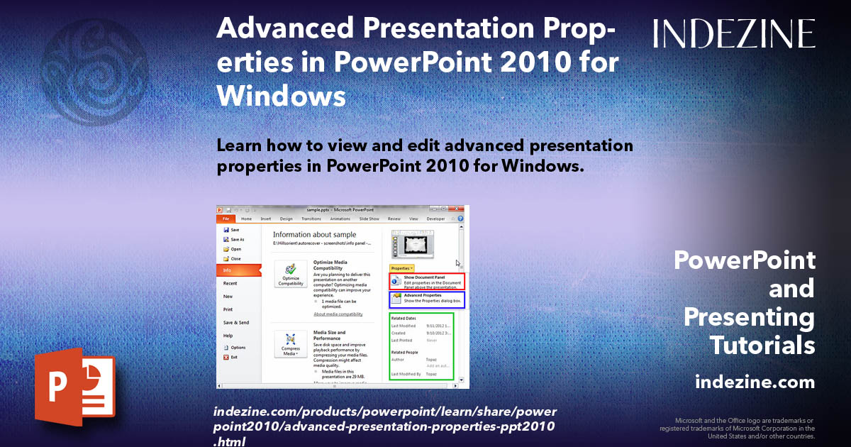 Advanced Presentation Properties in PowerPoint 2010 for Windows