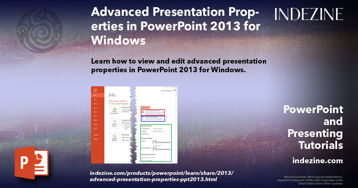 Advanced Presentation Properties in PowerPoint 2013 for Windows