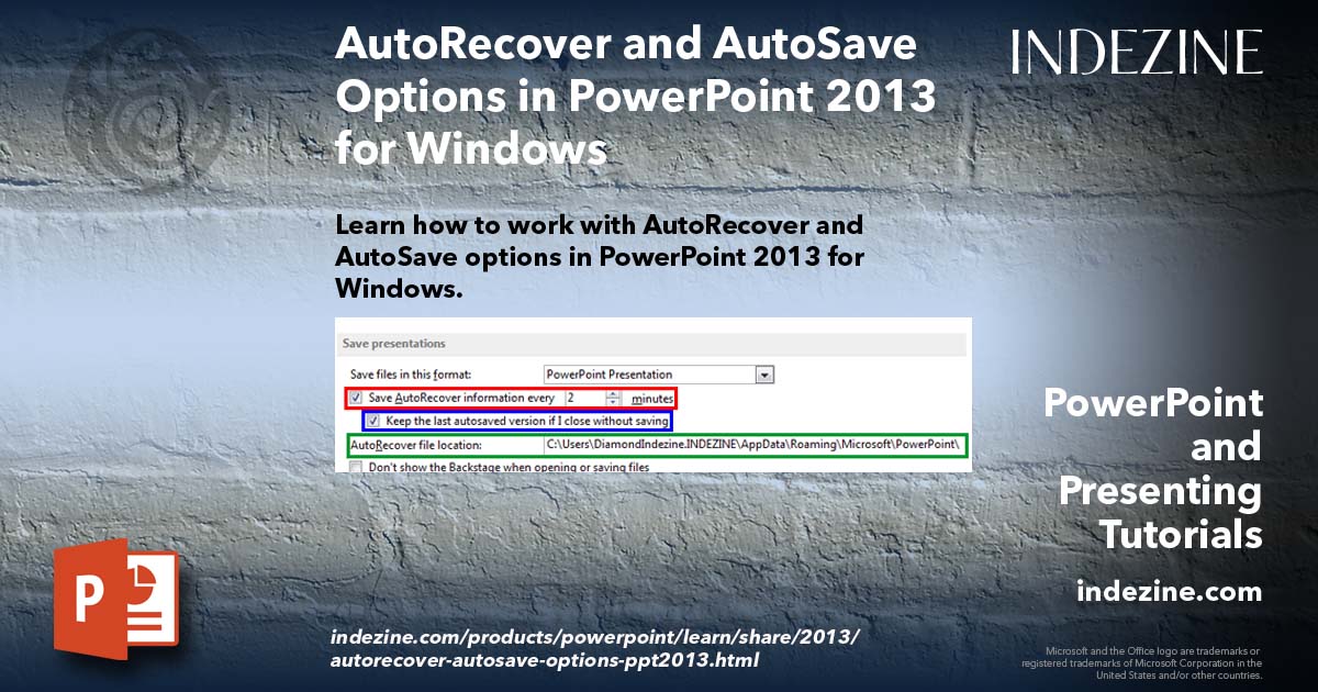AutoRecover and AutoSave Options in PowerPoint 2013 for Windows
