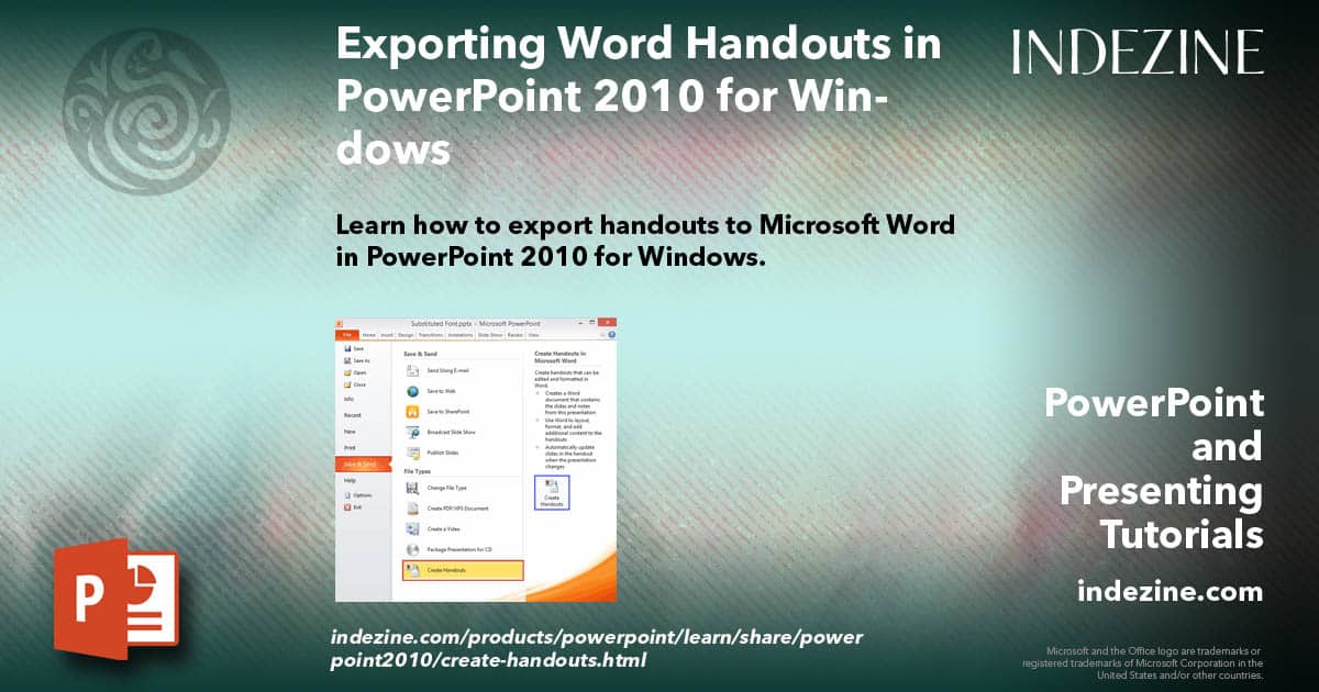 Exporting Word Handouts in PowerPoint 2010 for Windows