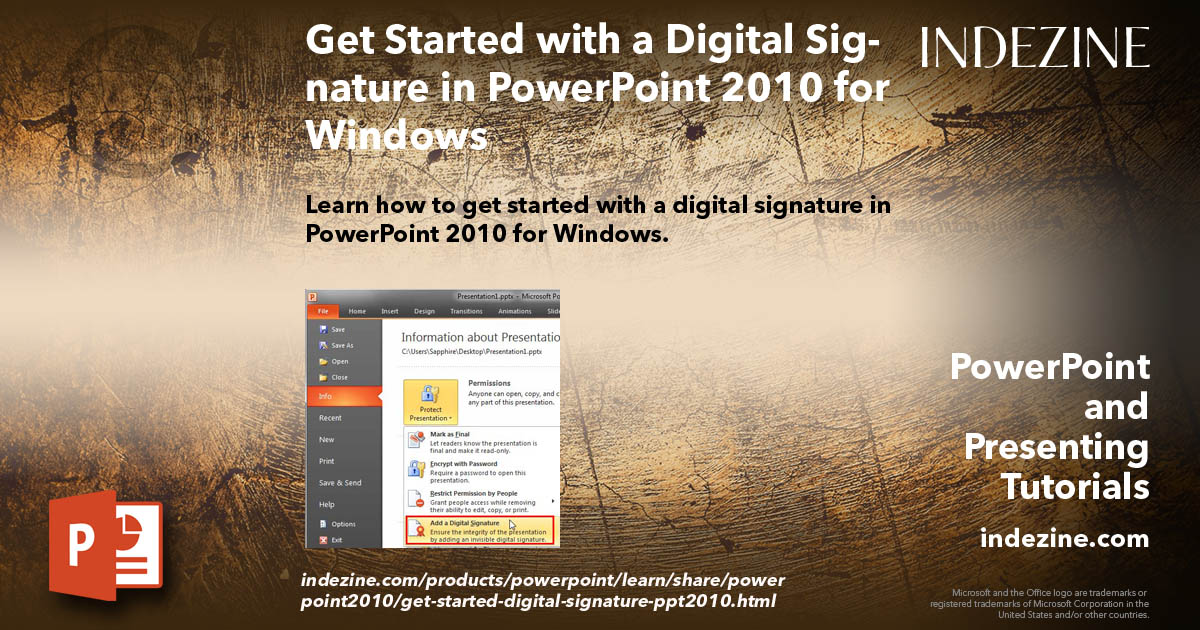 Get Started with a Digital Signature in PowerPoint 2010 for Windows
