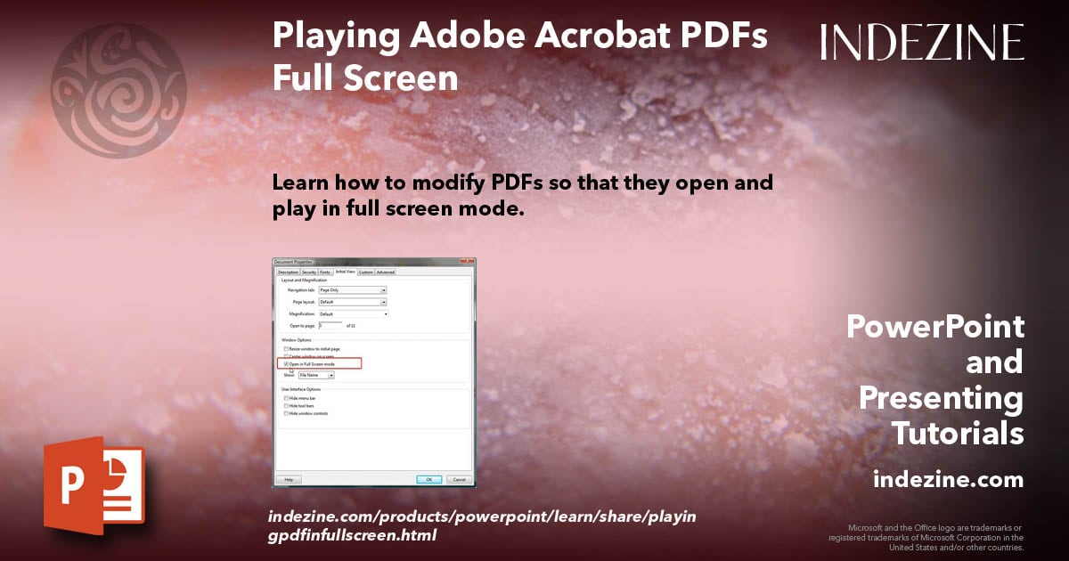 Playing Adobe Acrobat PDFs Full Screen