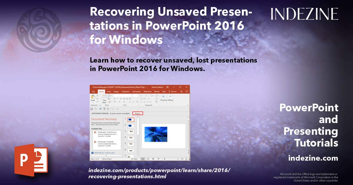 Recovering Unsaved Presentations in PowerPoint 2016 for Windows