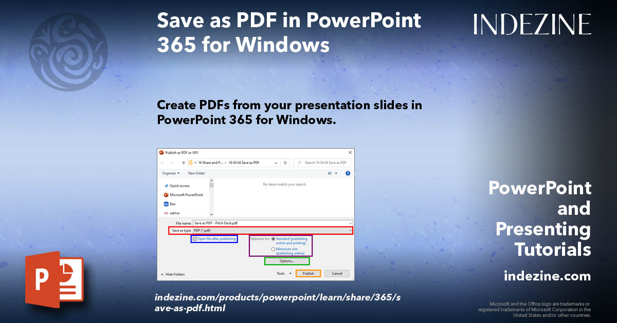 Save as PDF in PowerPoint 365 for Windows