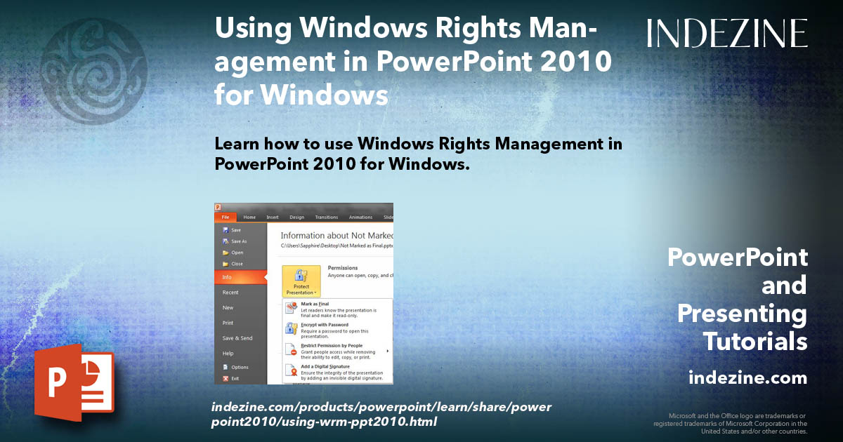 Using Windows Rights Management in PowerPoint 2010 for Windows