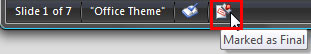 Remove Mark as Final Option in PowerPoint 2007 for Windows