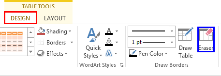 Erase Table Borders in PowerPoint 2013 for Windows