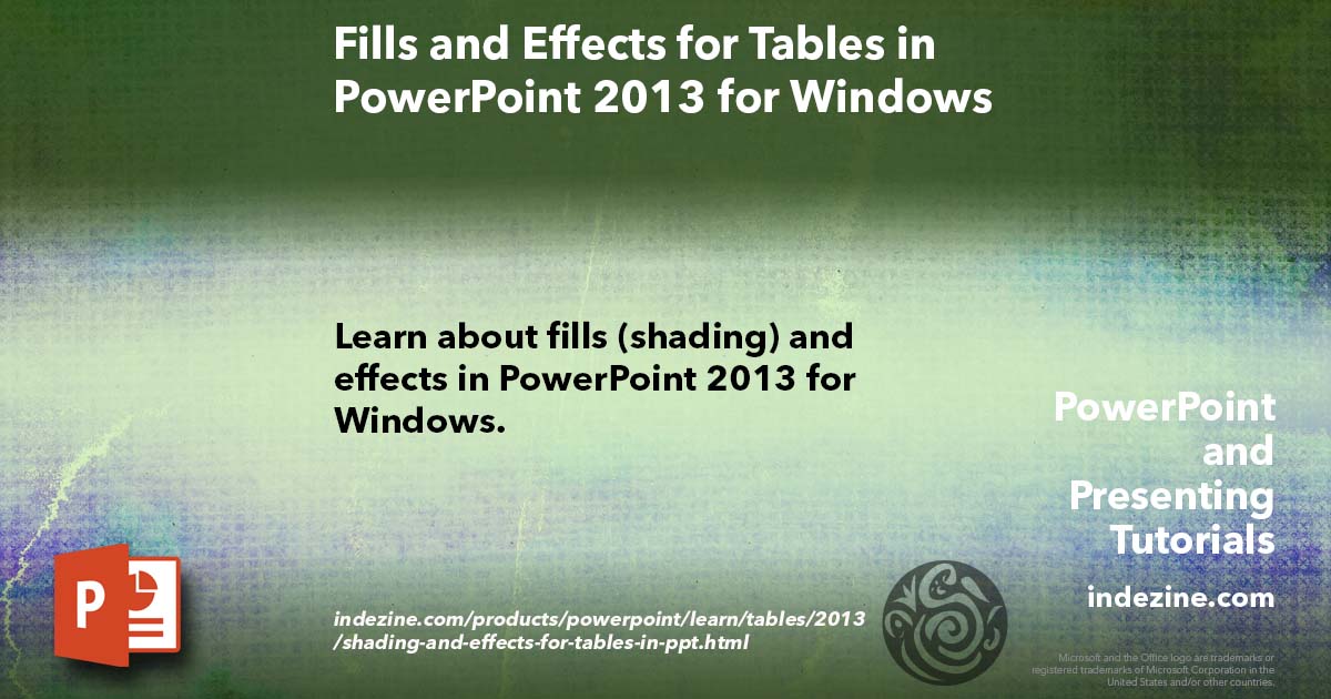 Fills and Effects for Tables in PowerPoint 2013 for Windows