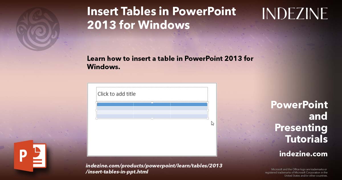 Insert Tables In Powerpoint 2013 For Windows