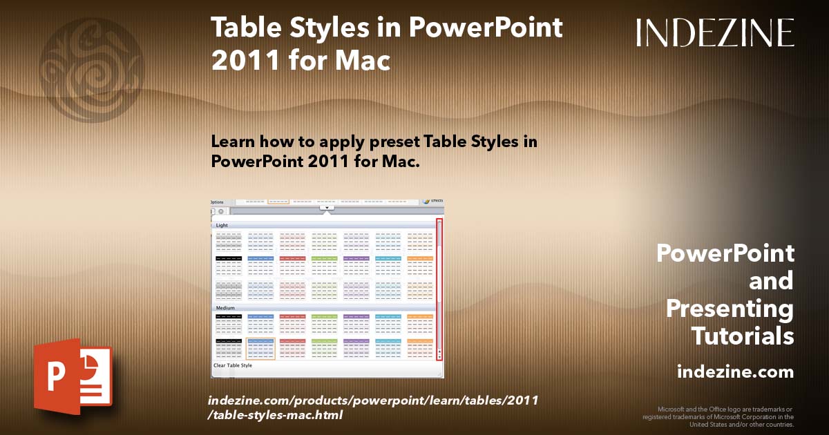 Table Styles in PowerPoint 2011 for Mac