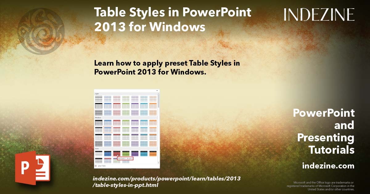 Table Styles in PowerPoint 2013 for Windows