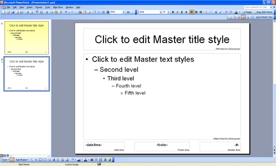 Creating and Renaming Slide Masters in PowerPoint 2003 for Windows