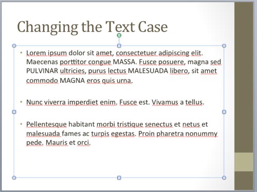 Change Text Case PowerPoint 2011 for Mac