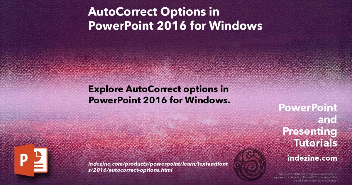 AutoCorrect Options in PowerPoint 2016 for Windows
