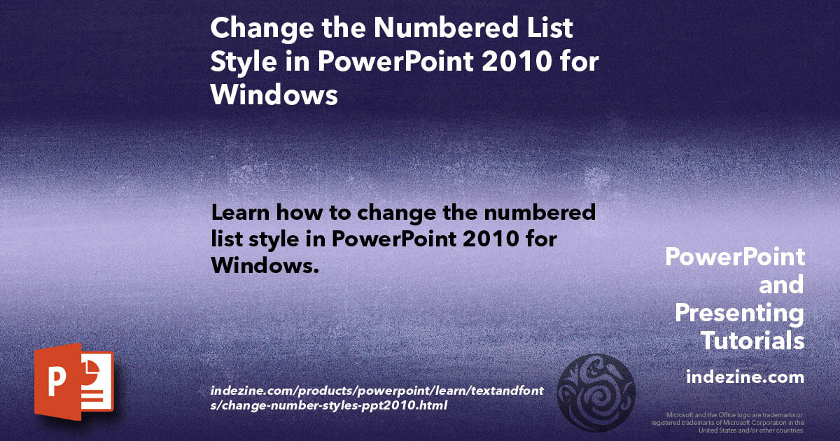 Change the Numbered List Style in PowerPoint 2010 for Windows