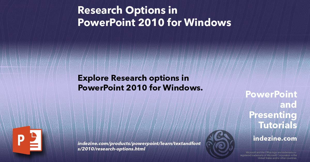Research Options in PowerPoint 2010 for Windows
