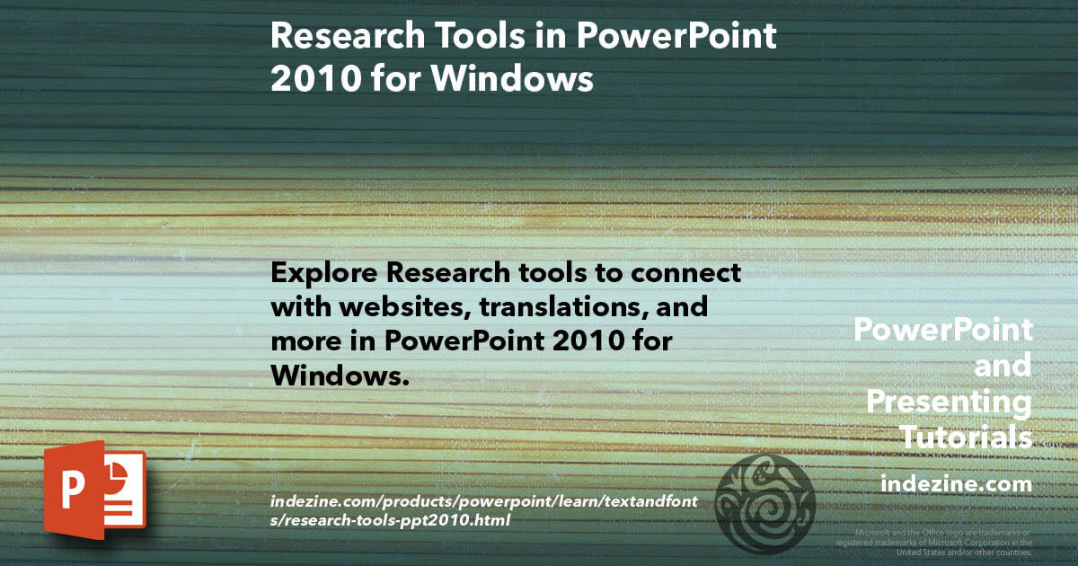 Research Tools in PowerPoint 2010 for Windows