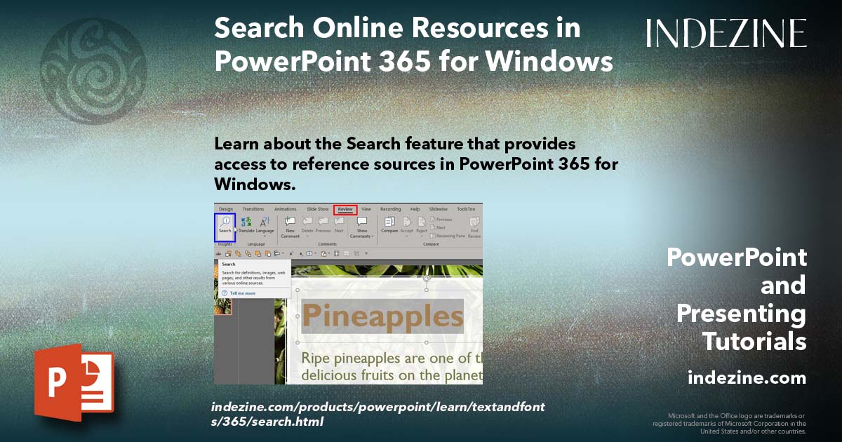 Search Online Resources in PowerPoint 365 for Windows