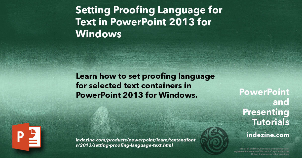 Setting Proofing Language For Text In Powerpoint 2013 For Windows
