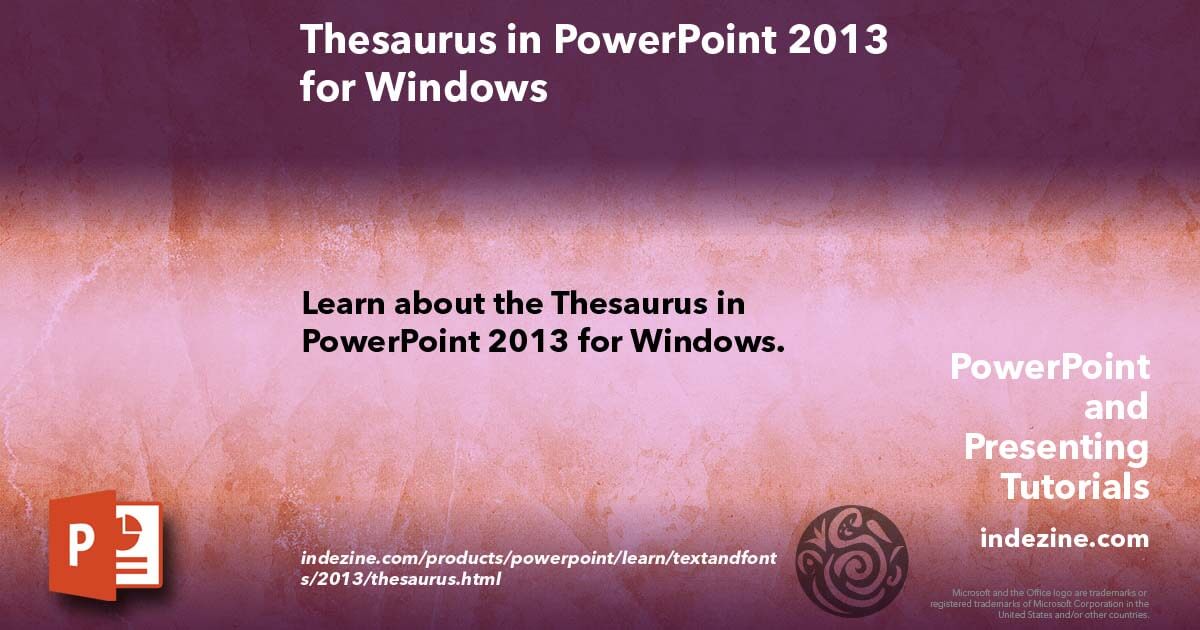 Thesaurus in PowerPoint 2013 for Windows