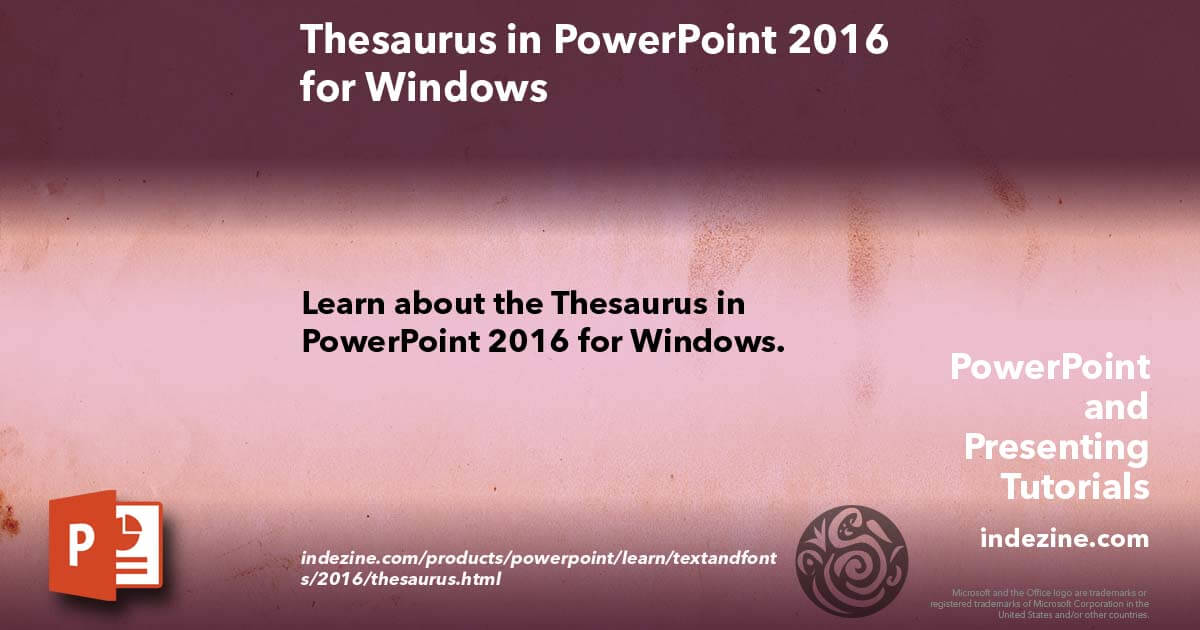 Thesaurus in PowerPoint 2016 for Windows