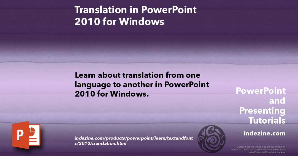 Translation in PowerPoint 2010 for Windows