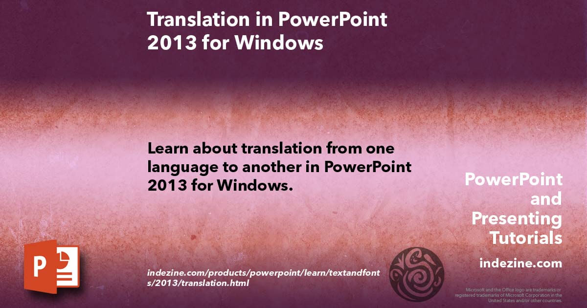 Translation in PowerPoint 2013 for Windows