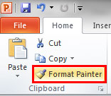 Copying Text Attributes With Format Painter in PowerPoint 2010 for Windows