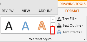 WordArt Styles (Quick Styles) in PowerPoint 2013 for Windows