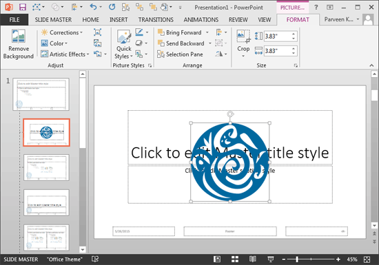 Add Your Logo or Graphic to the Slide Master in PowerPoint 2013 for Windows